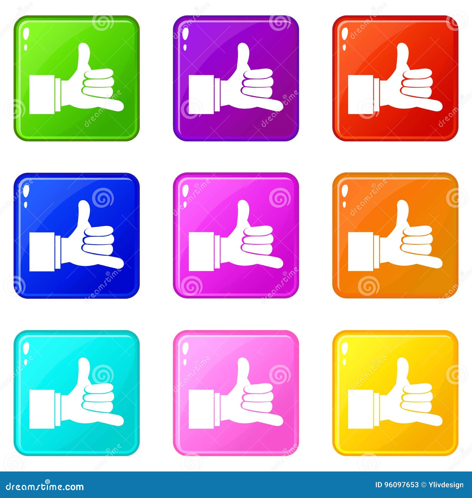 Call Me Gesture Icons 9 Set Stock Vector - Illustration of person ...