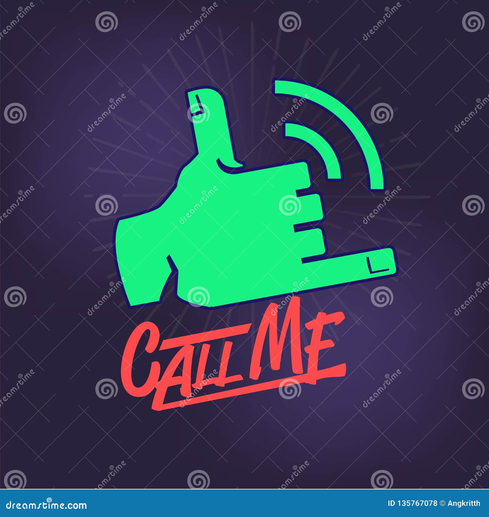 Hand Call Me Gesture - Vector Illustration Stock Illustration ...