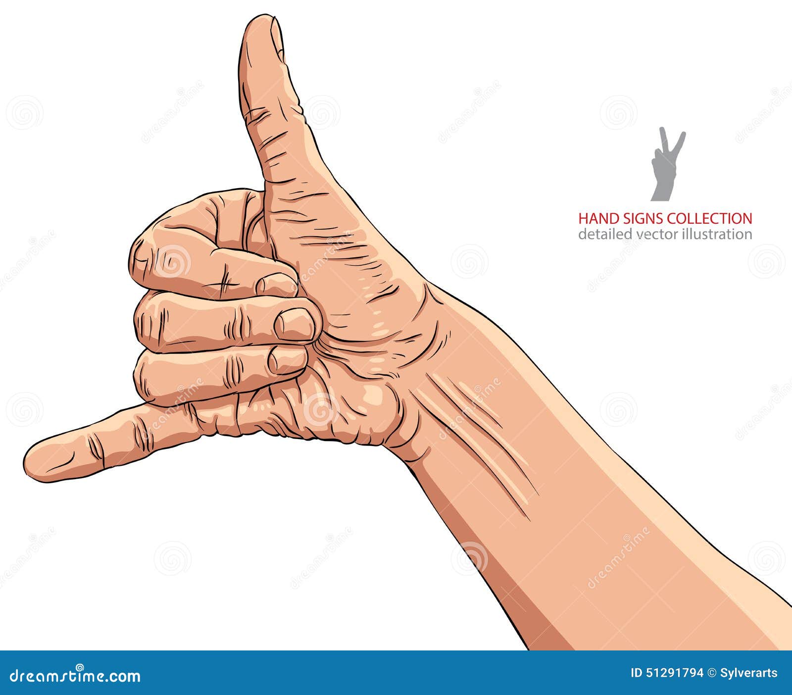 Call Me Hand Sign, Detailed Vector Illustration Stock Vector ...