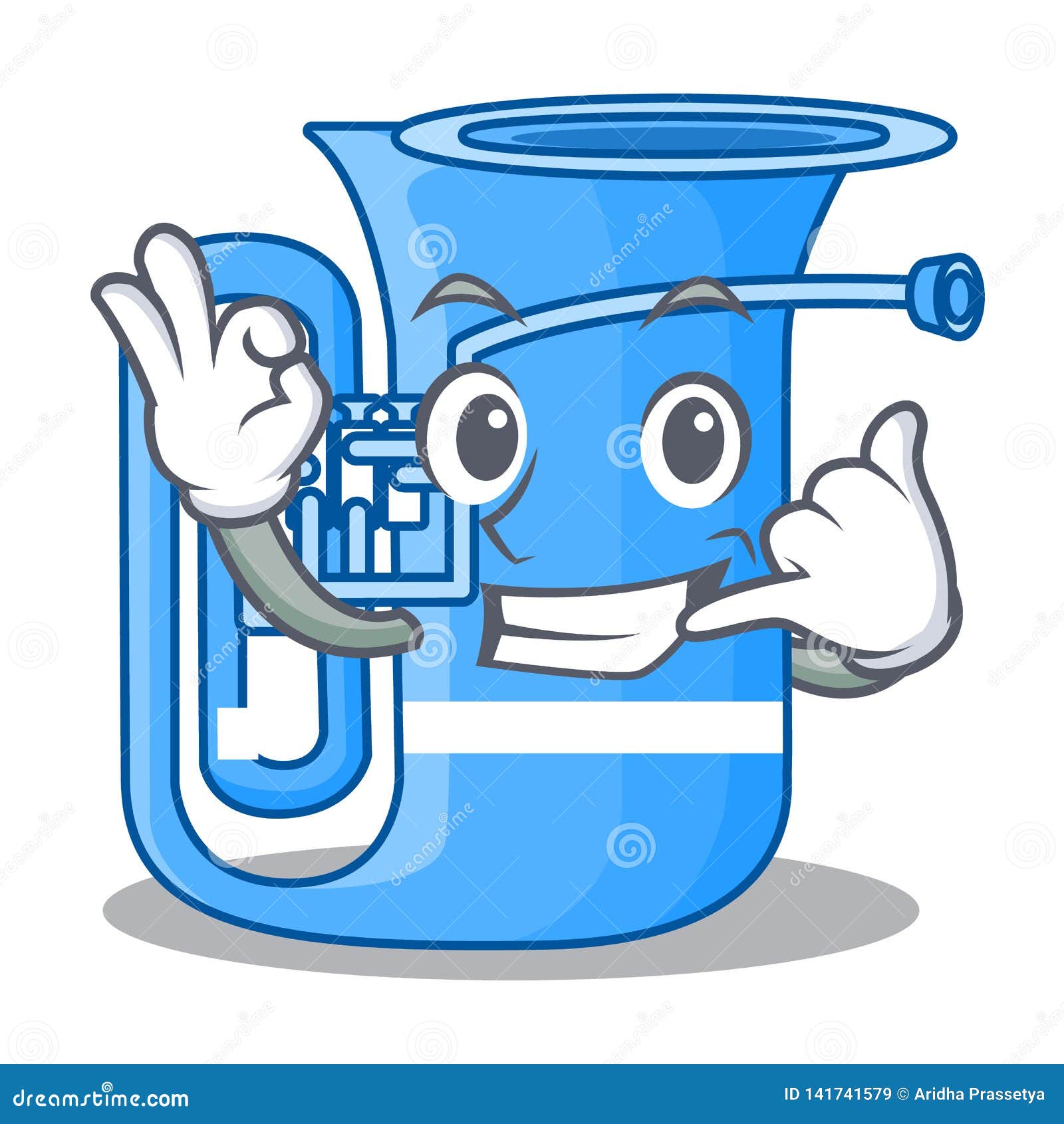 Call Me Miniature Tuba in the Shape Cartoon Stock Vector - Illustration ...