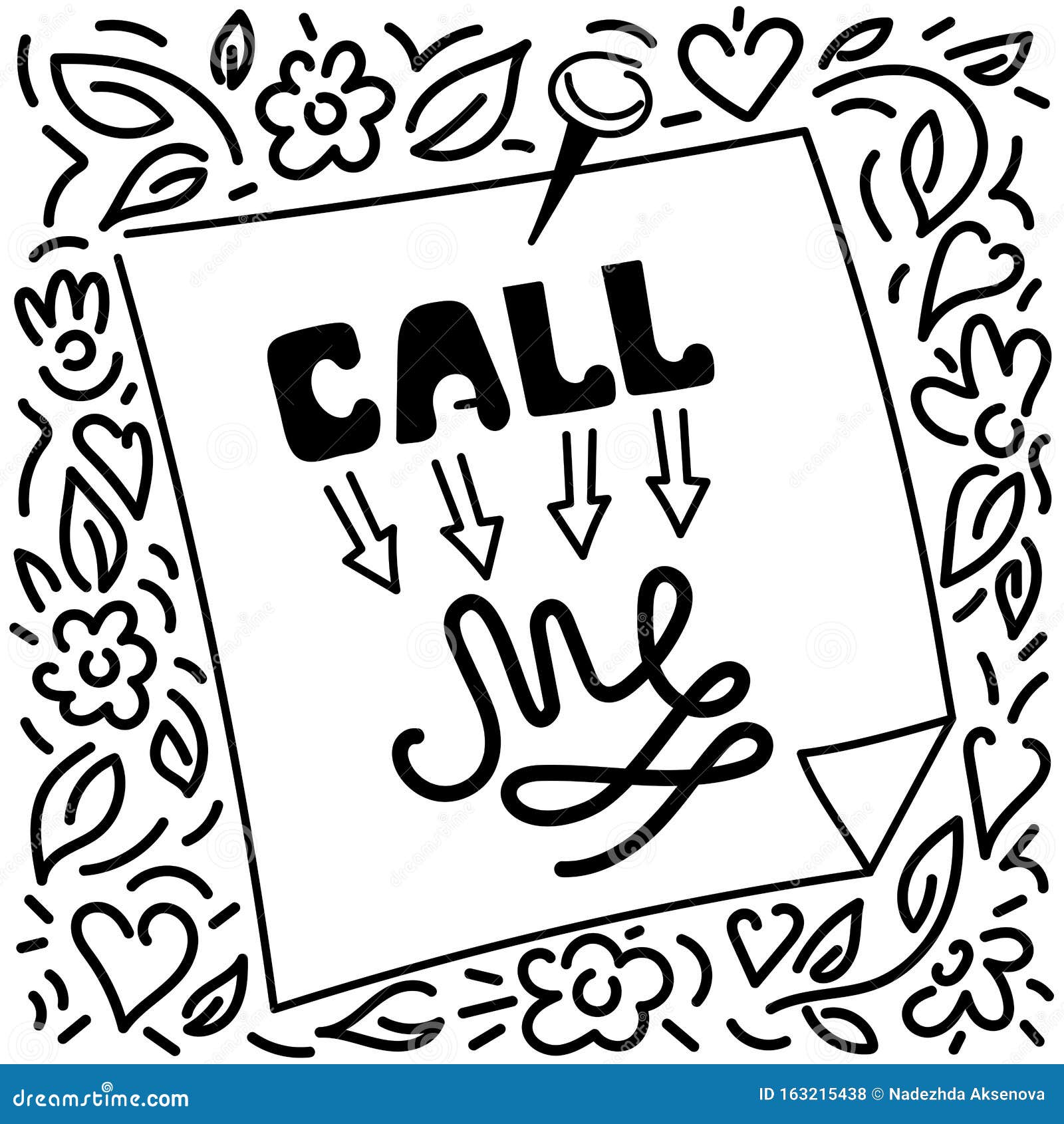 Call Me Note, Sticker To Record, Vector Stock Vector - Illustration of ...