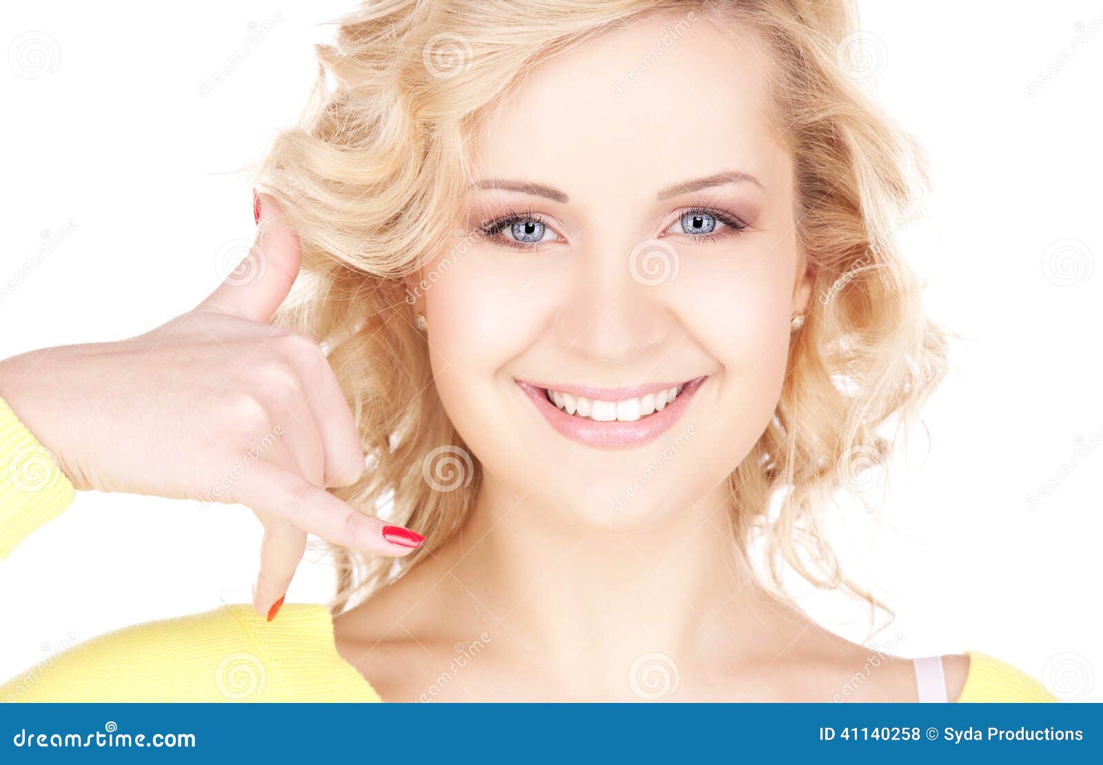 Call me stock photo. Image of expression, lady, lovely - 41140258