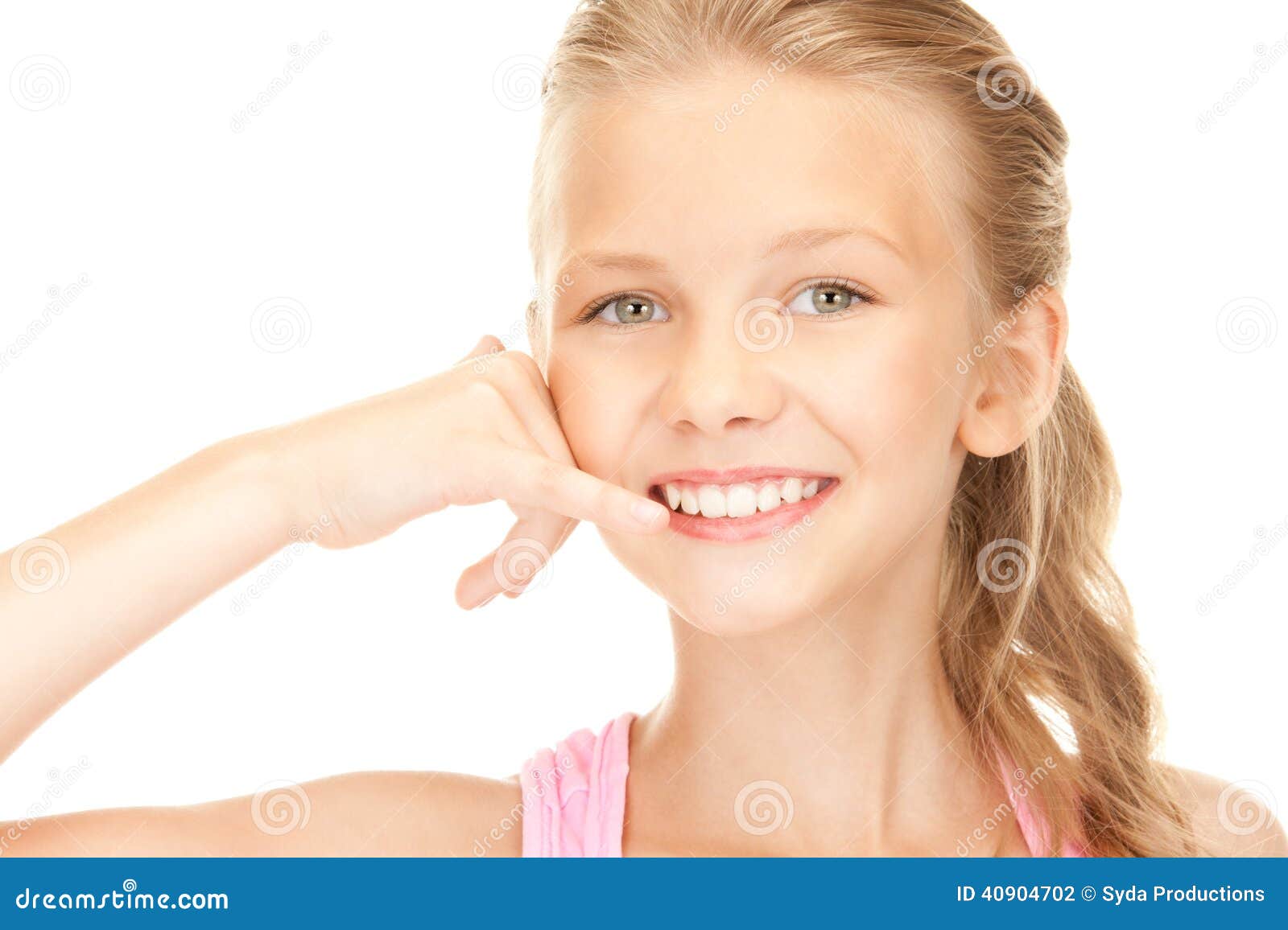 Call me stock photo. Image of cute, female, bright, human - 40904702