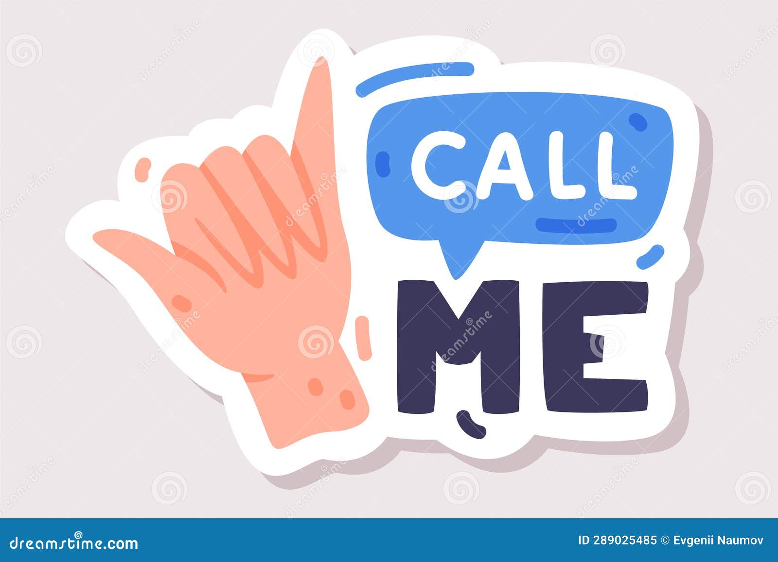 Call Me Positive Sticker Design with Saying Vector Illustration Stock ...