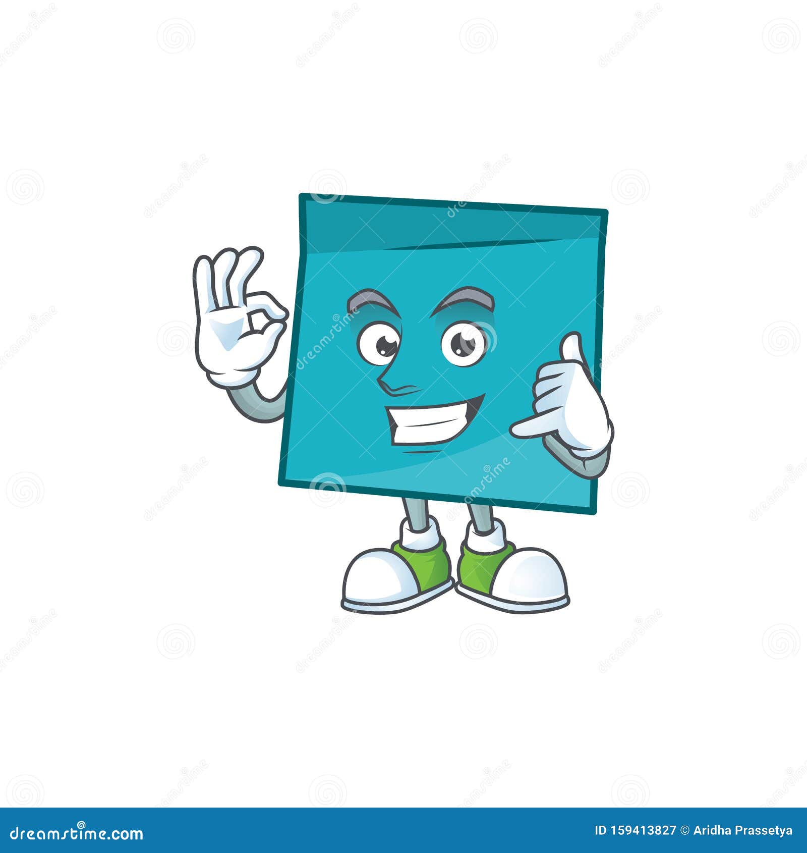 Call Me Rectangle Sticker Paper in Cartoon Character Stock Vector ...