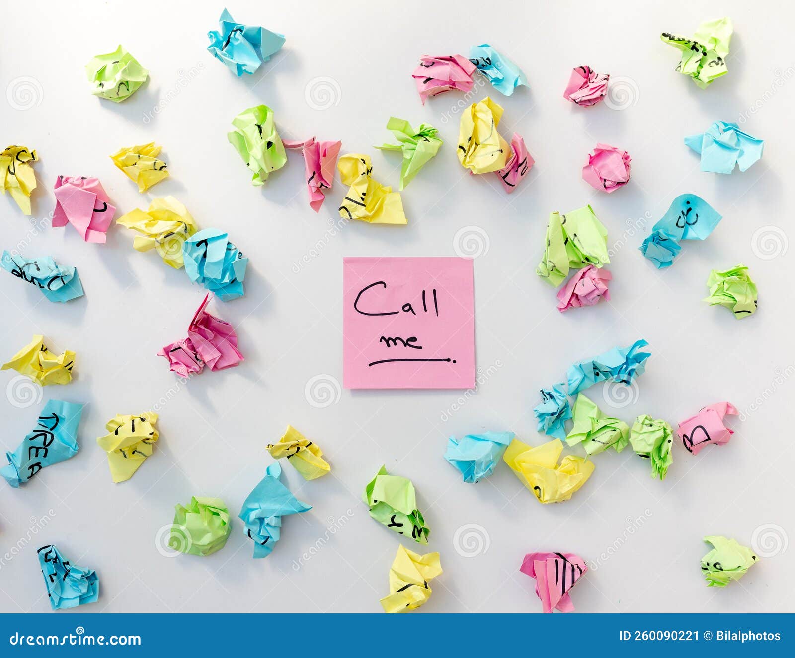 Call Me Reminder Note Handwritten on a Pink Sticky Note with Beautiful ...