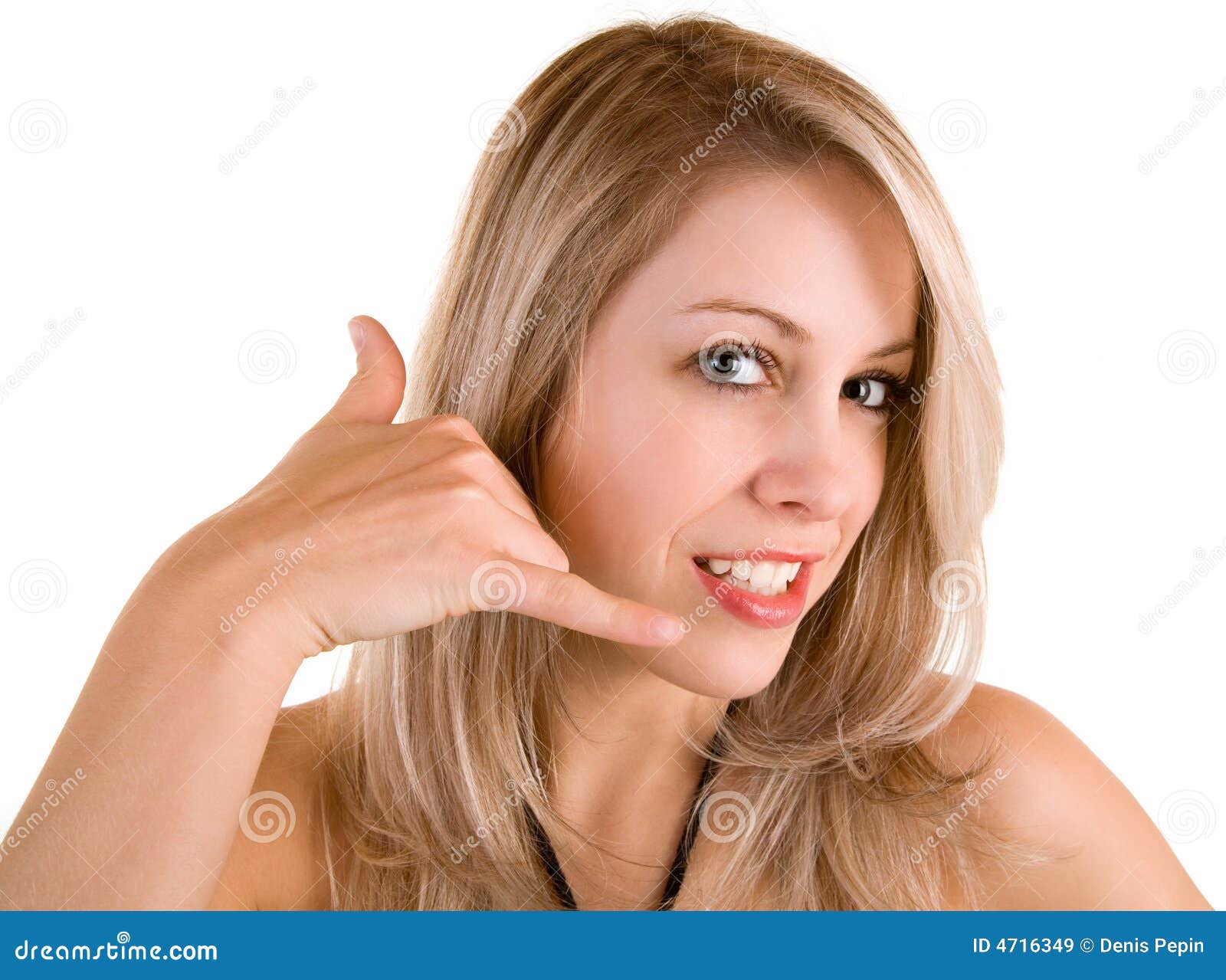Call Me Sign stock image. Image of finger, people, blonde - 4716349