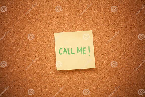 Call me sticky note stock photo. Image of information - 135799750