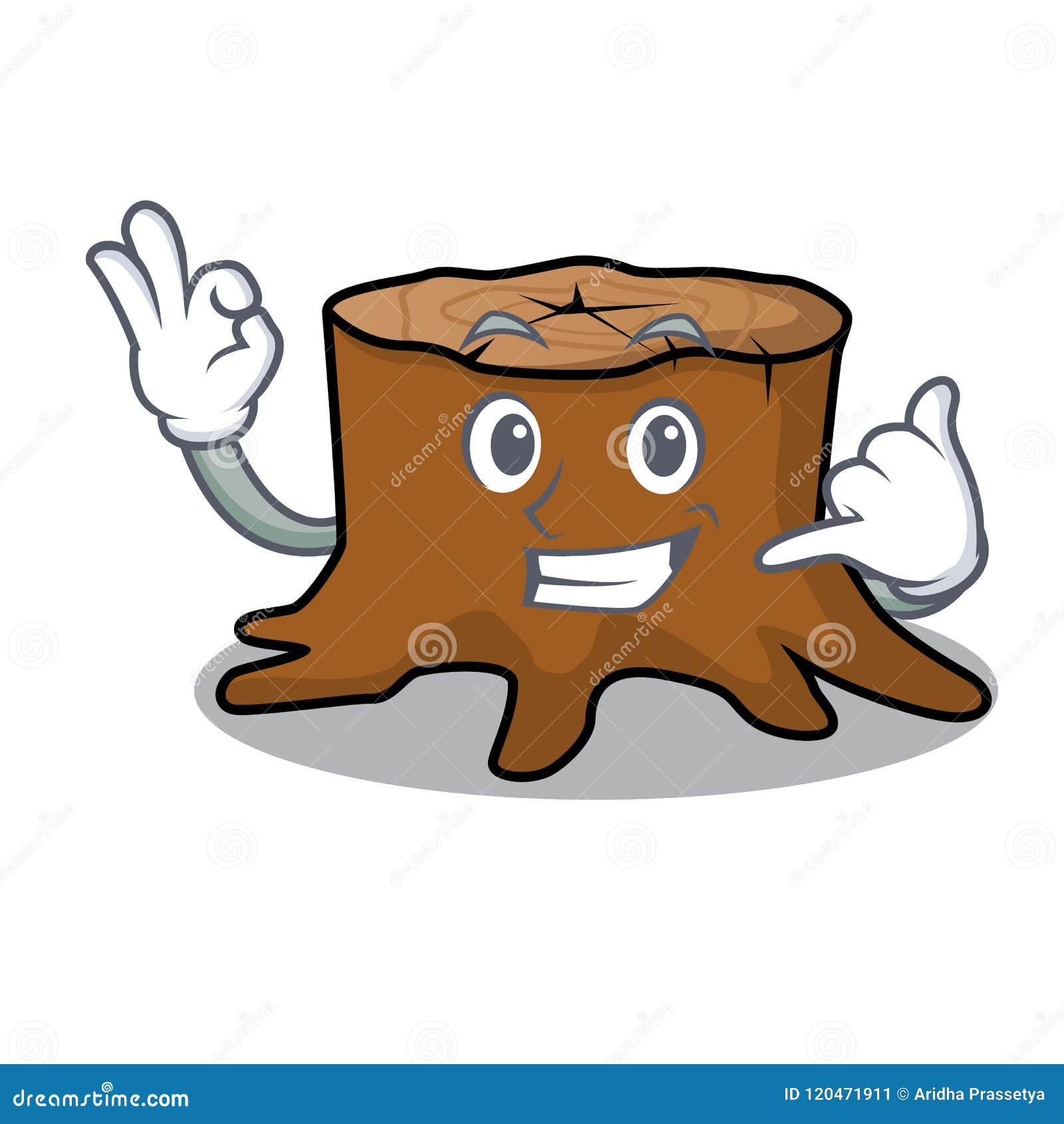 Call Me Tree Stump Mascot Cartoon Stock Vector - Illustration of growth ...