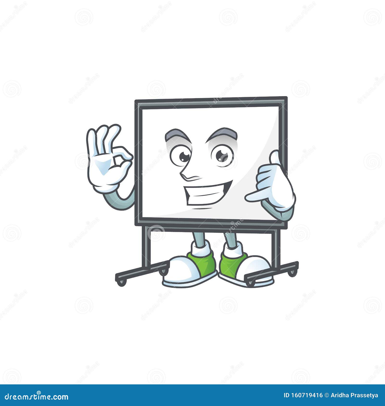 Call Me White Board Cartoon on White Background Stock Vector ...