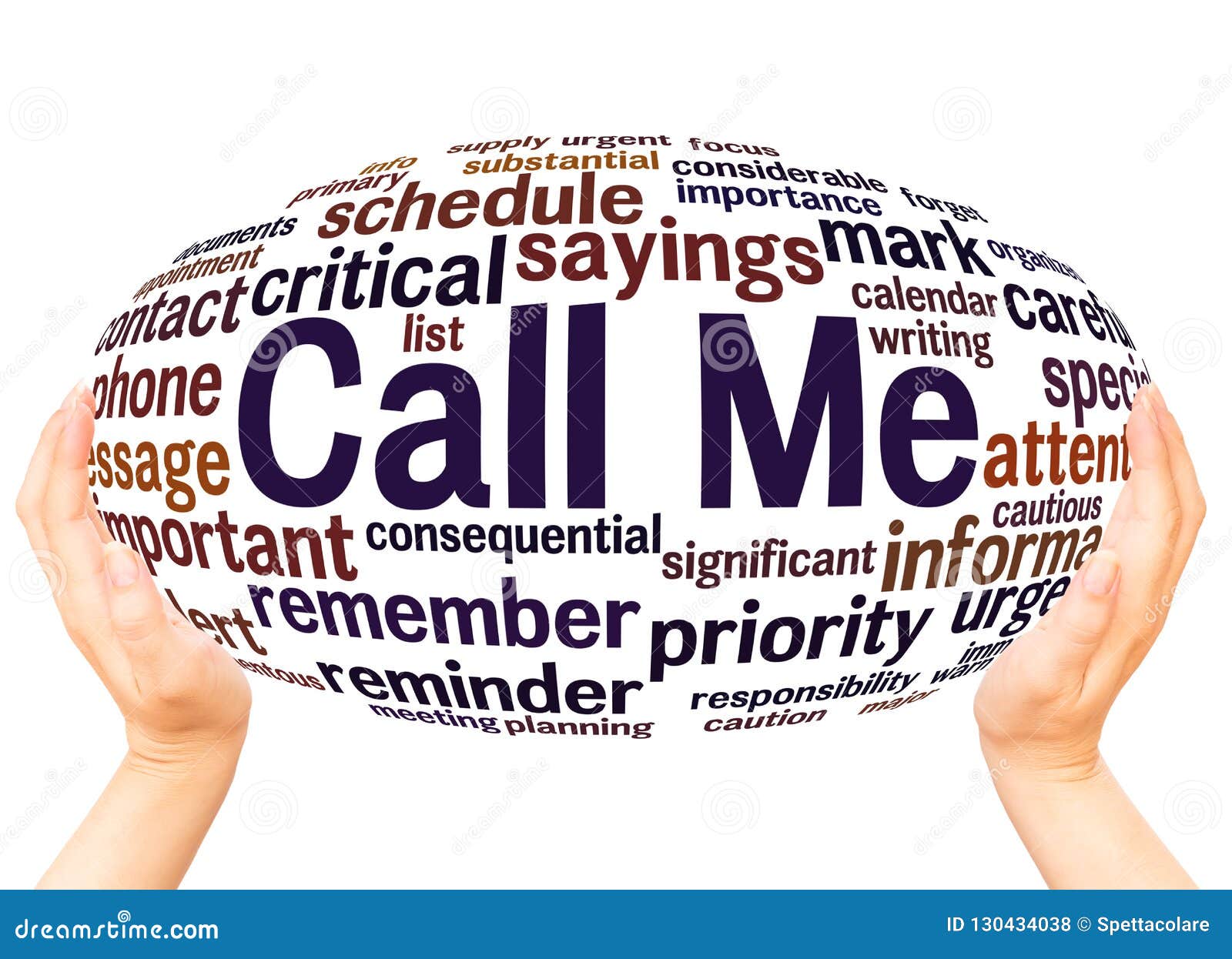 Call Me Word Cloud Hand Sphere Concept Stock Illustration ...