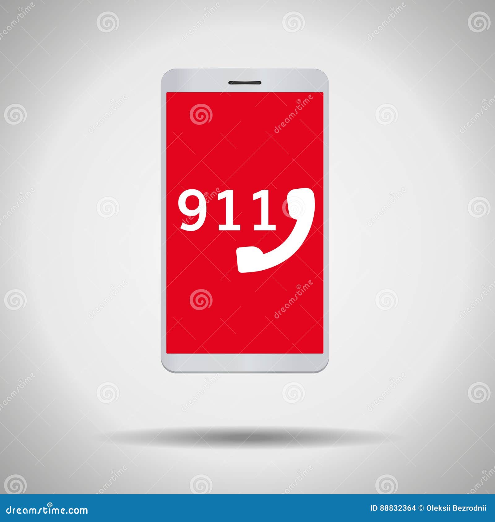 911 Call Mobile Phone Symbol Stock Vector - Illustration of telephone ...