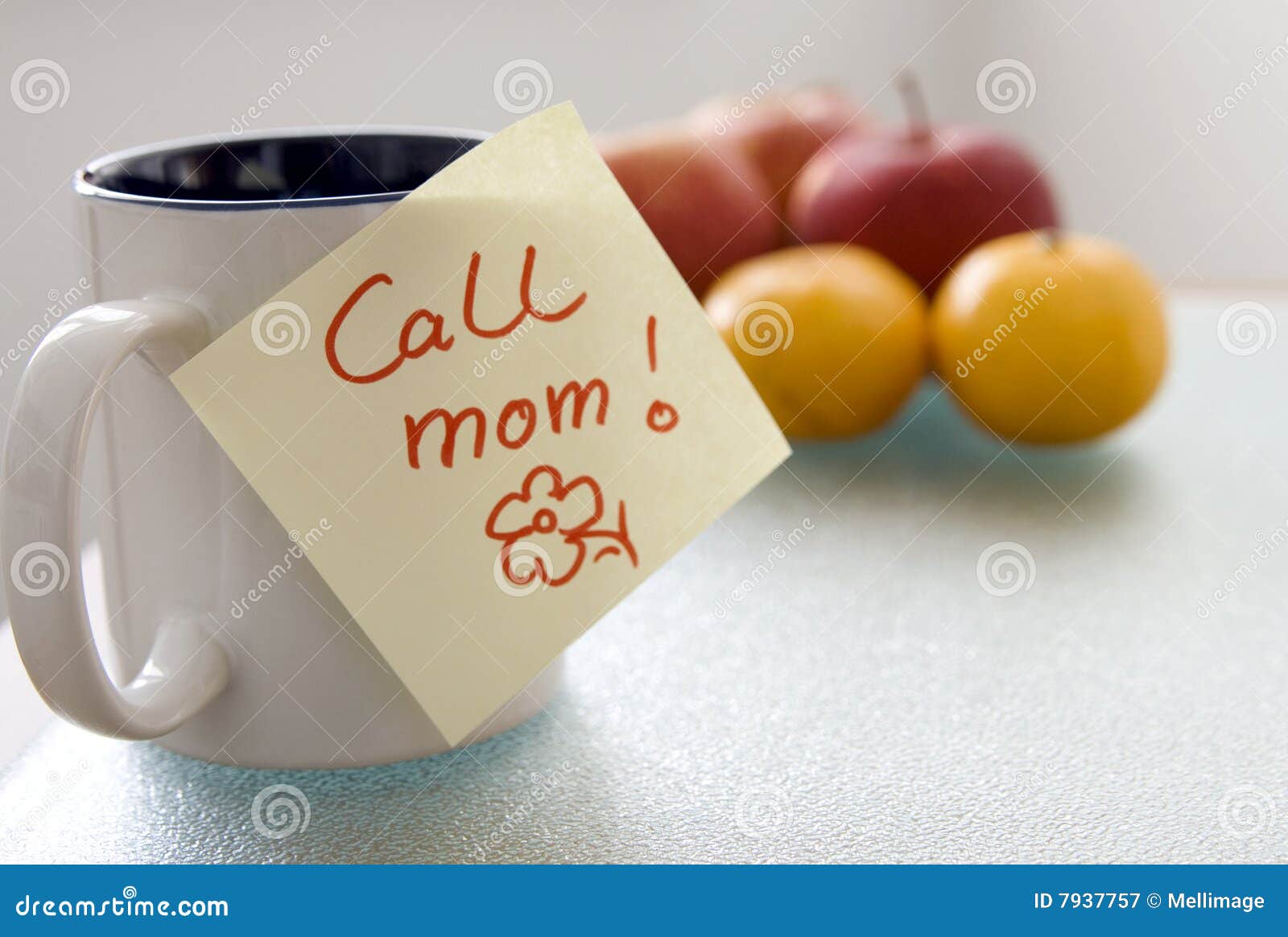 Call mom! stock image. Image of adhesive, fruits, message - 7937757