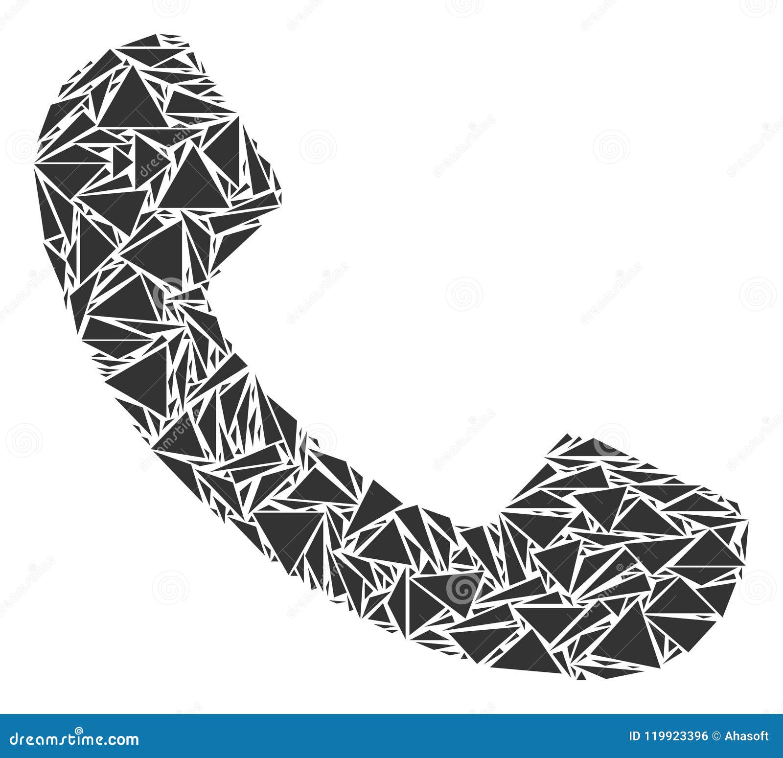 Call Mosaic of Triangles stock vector. Illustration of communication ...