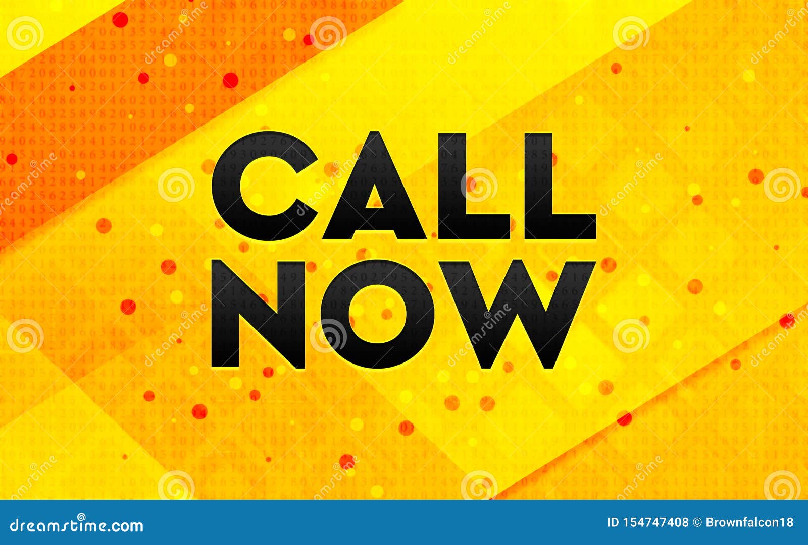 Call Now Abstract Digital Banner Yellow Background Stock Illustration ...