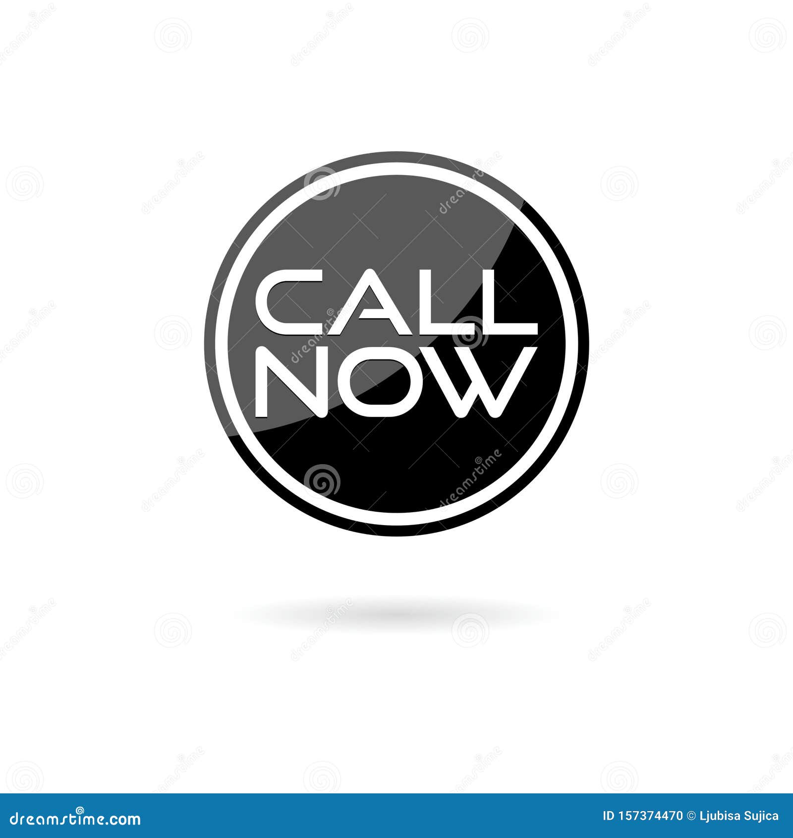 Call Now Button Isolated on White Background Stock Vector ...