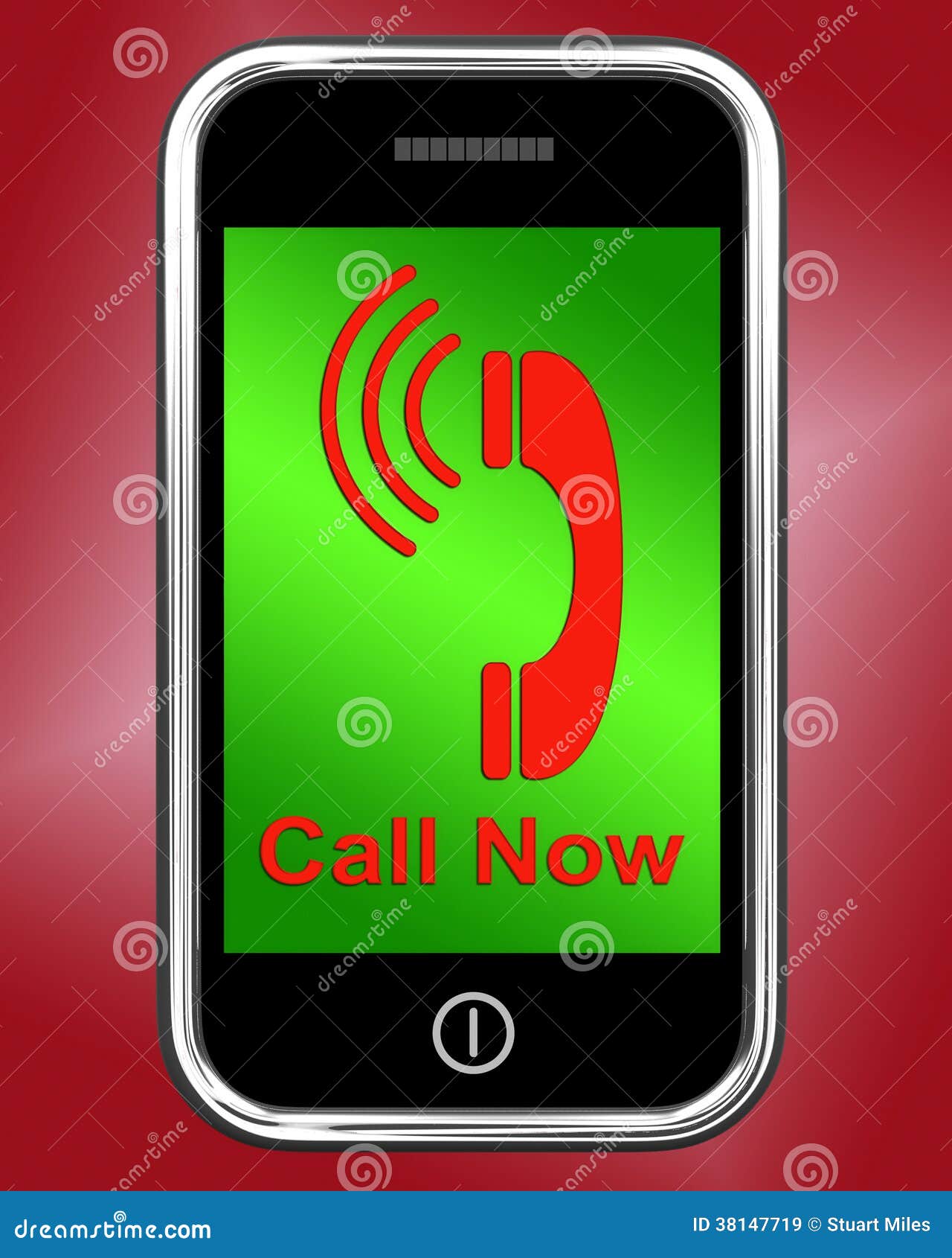 Call Now on Phone Shows Talk or Chat Stock Illustration - Illustration ...