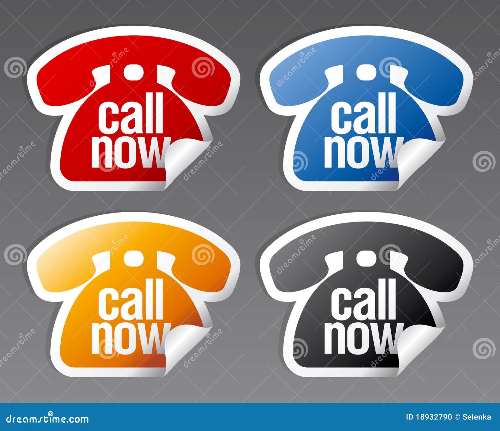 Call now stickers. stock vector. Illustration of handset - 18932790