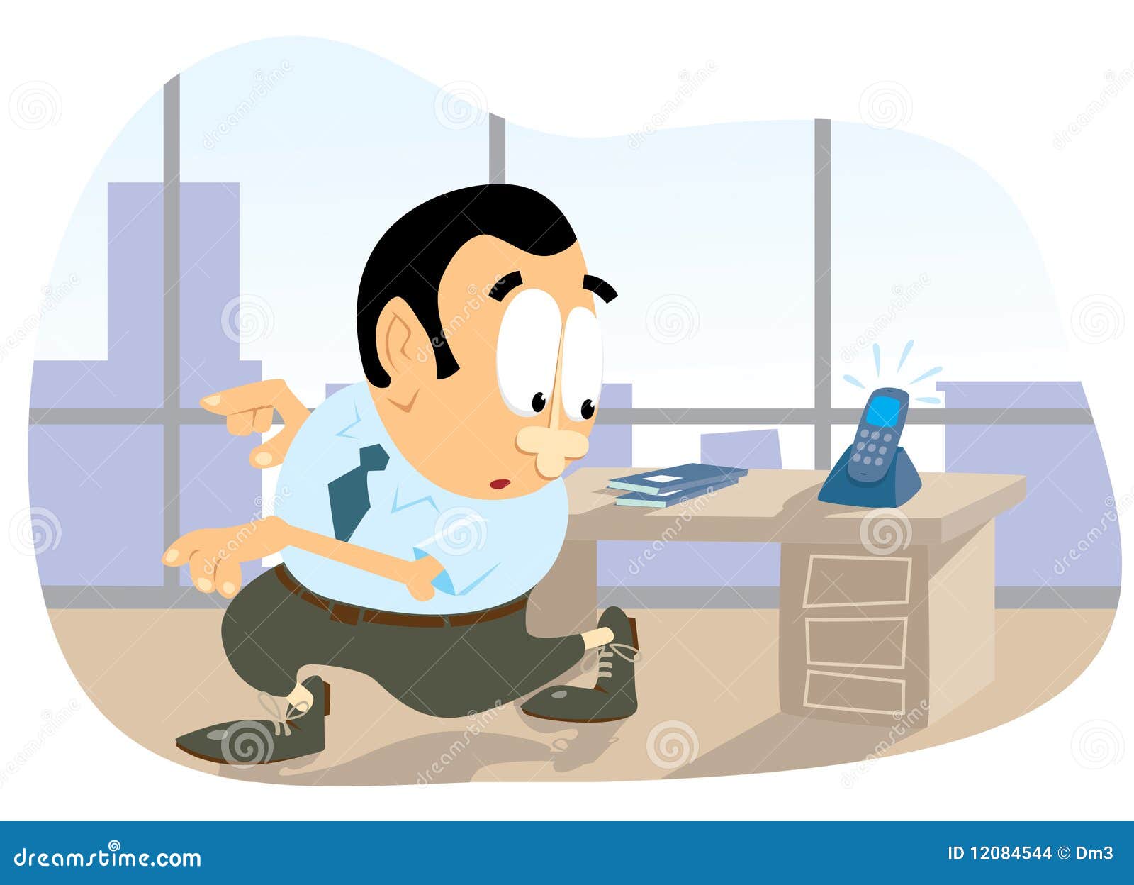 Call the office stock vector. Illustration of furtively - 12084544