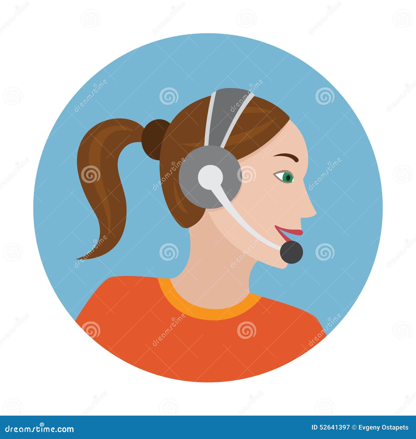 Call Operator stock vector. Illustration of clerk, microphone - 52641397