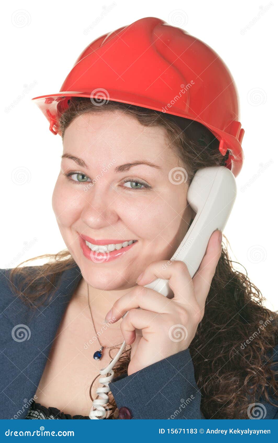 Call operator in hard hat stock image. Image of helmet - 15671183