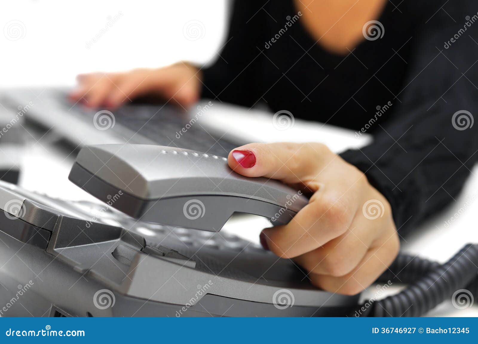 Call Operator is Picking Up Phone Stock Image - Image of connection ...