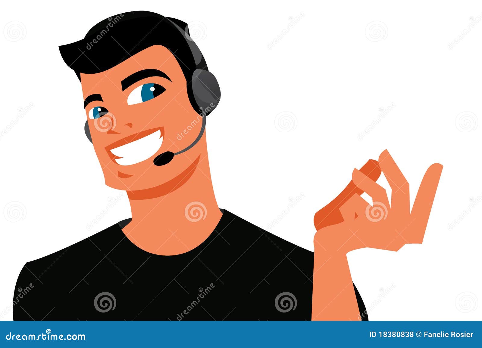 Call operator vector stock vector. Illustration of headphones - 18380838