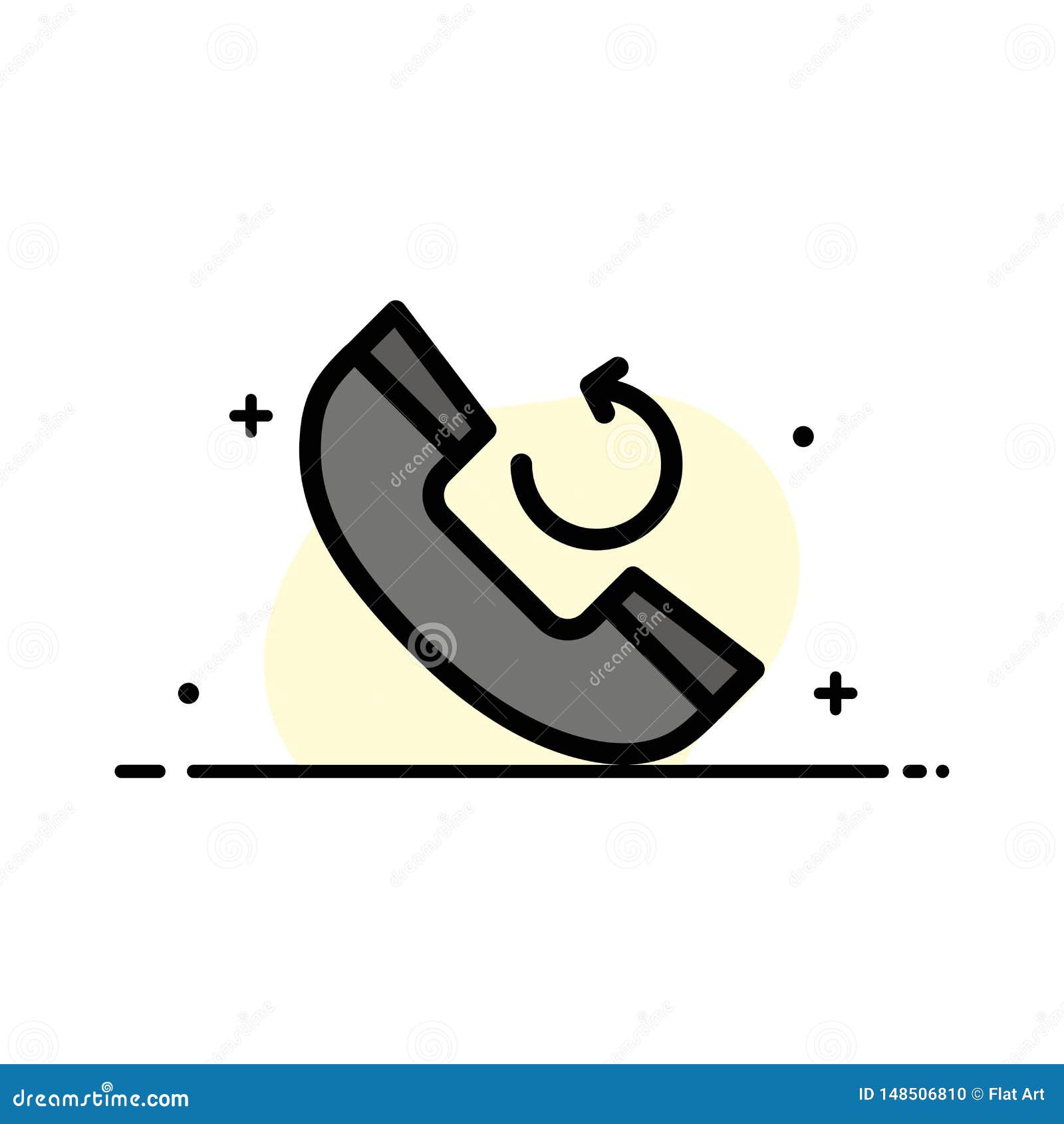Call, Phone, Callback Business Flat Line Filled Icon Vector Banner ...