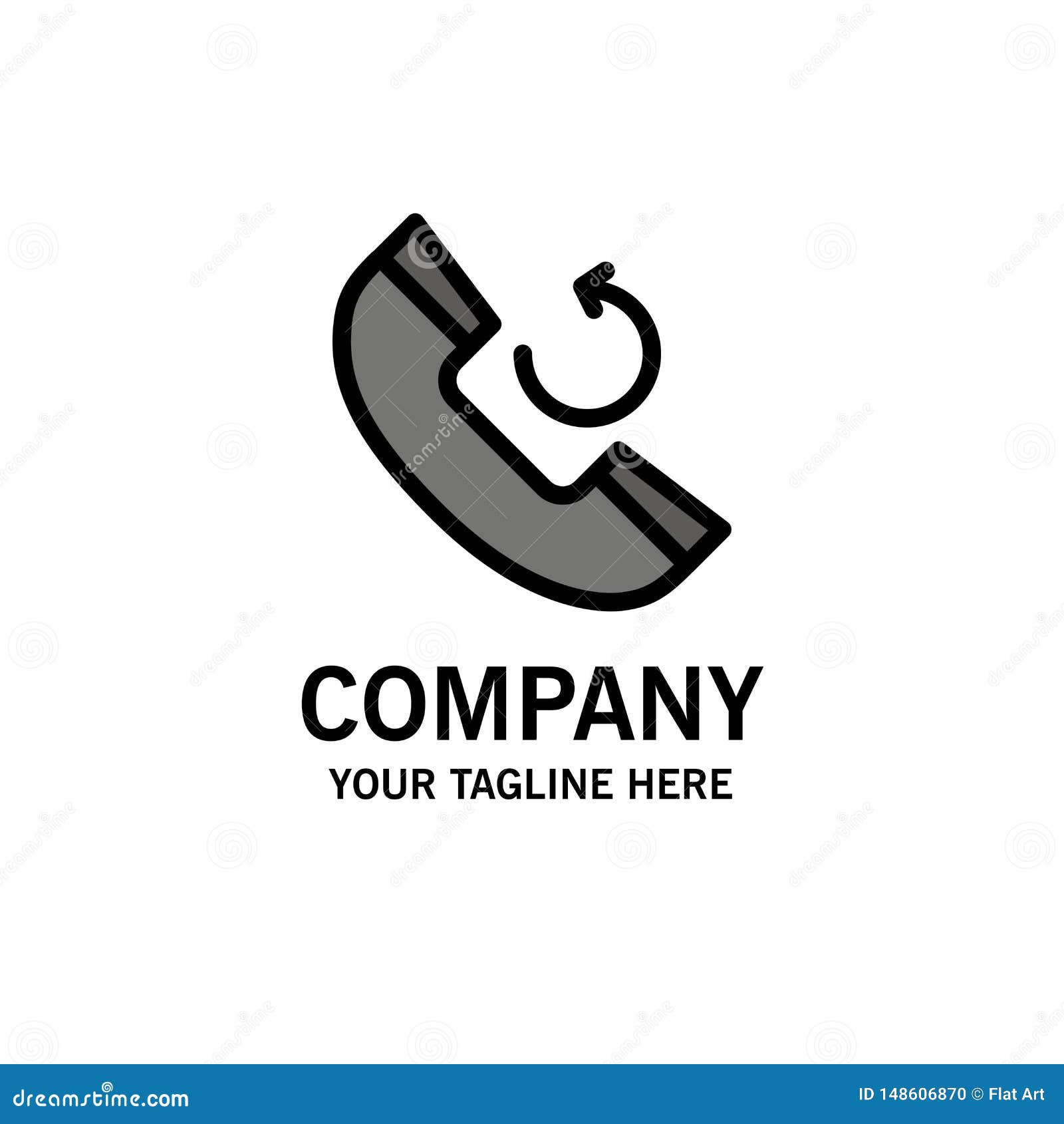 Call, Phone, Callback Business Logo Template. Flat Color Stock Vector ...
