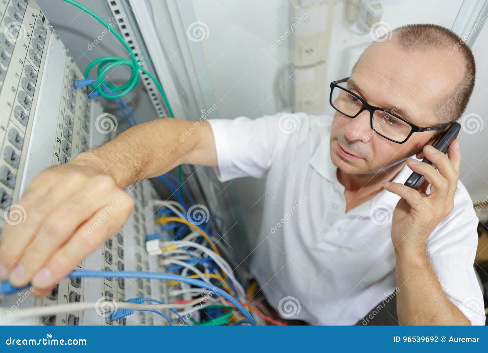 Call on Phone while Fixing Panel Stock Photo - Image of fault, vocation ...
