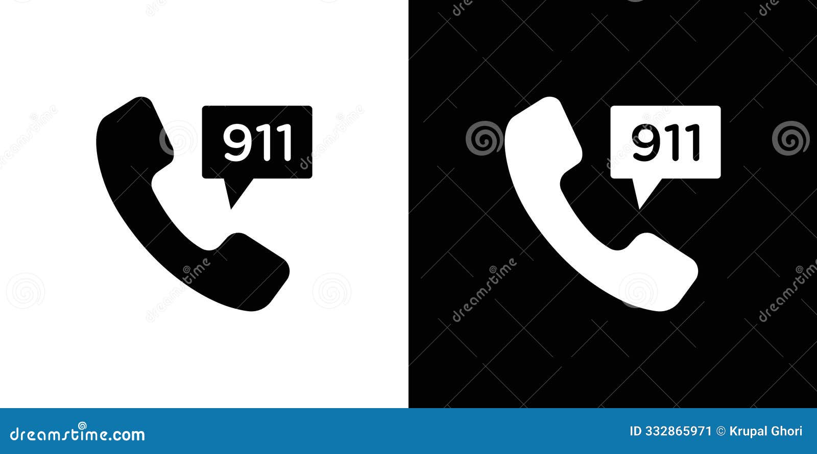 Call 911 Phone Number Icon Logo Set Vector Stock Vector - Illustration ...