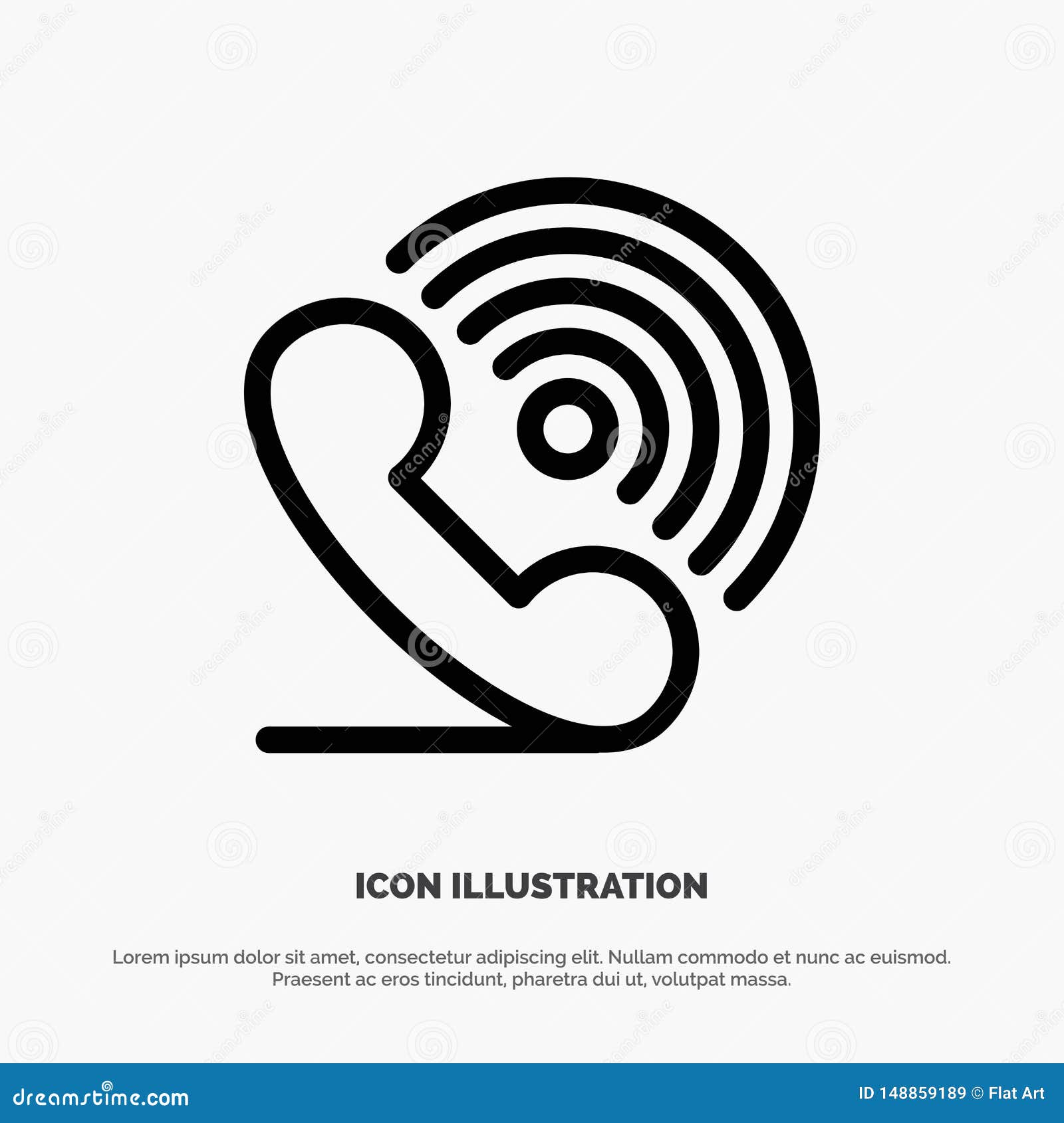 Call, Phone, Receiver, Ring, Signals Line Icon Vector Stock Vector ...