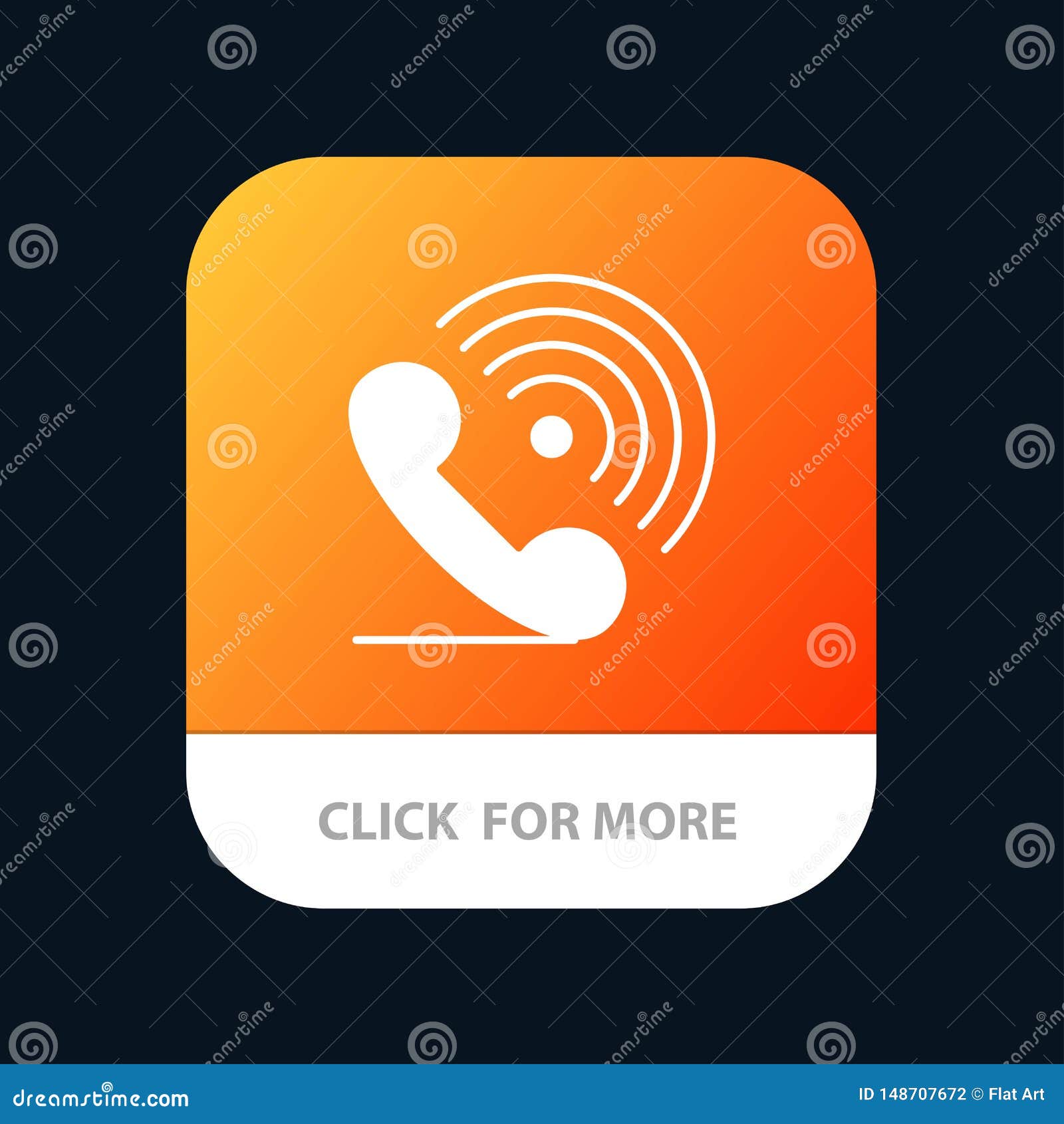 Call, Phone, Receiver, Ring, Signals Mobile App Button. Android and IOS ...