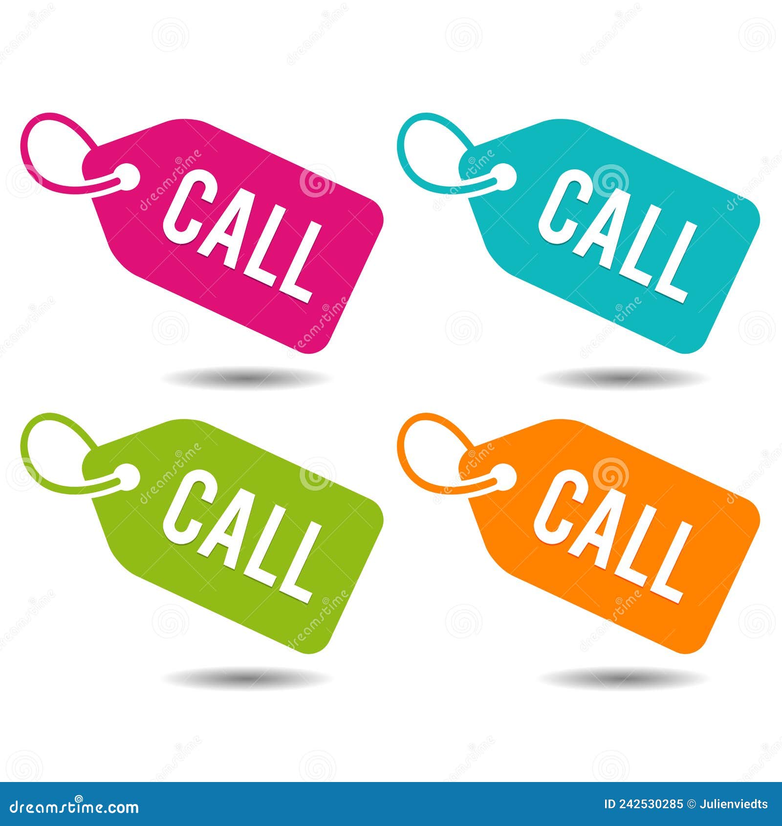 Call Price Tags on White Background Stock Illustration - Illustration ...