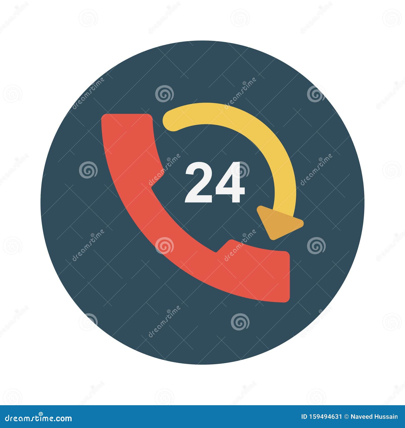 Call Reception Vector Flat Icon Stock Vector - Illustration of contact ...
