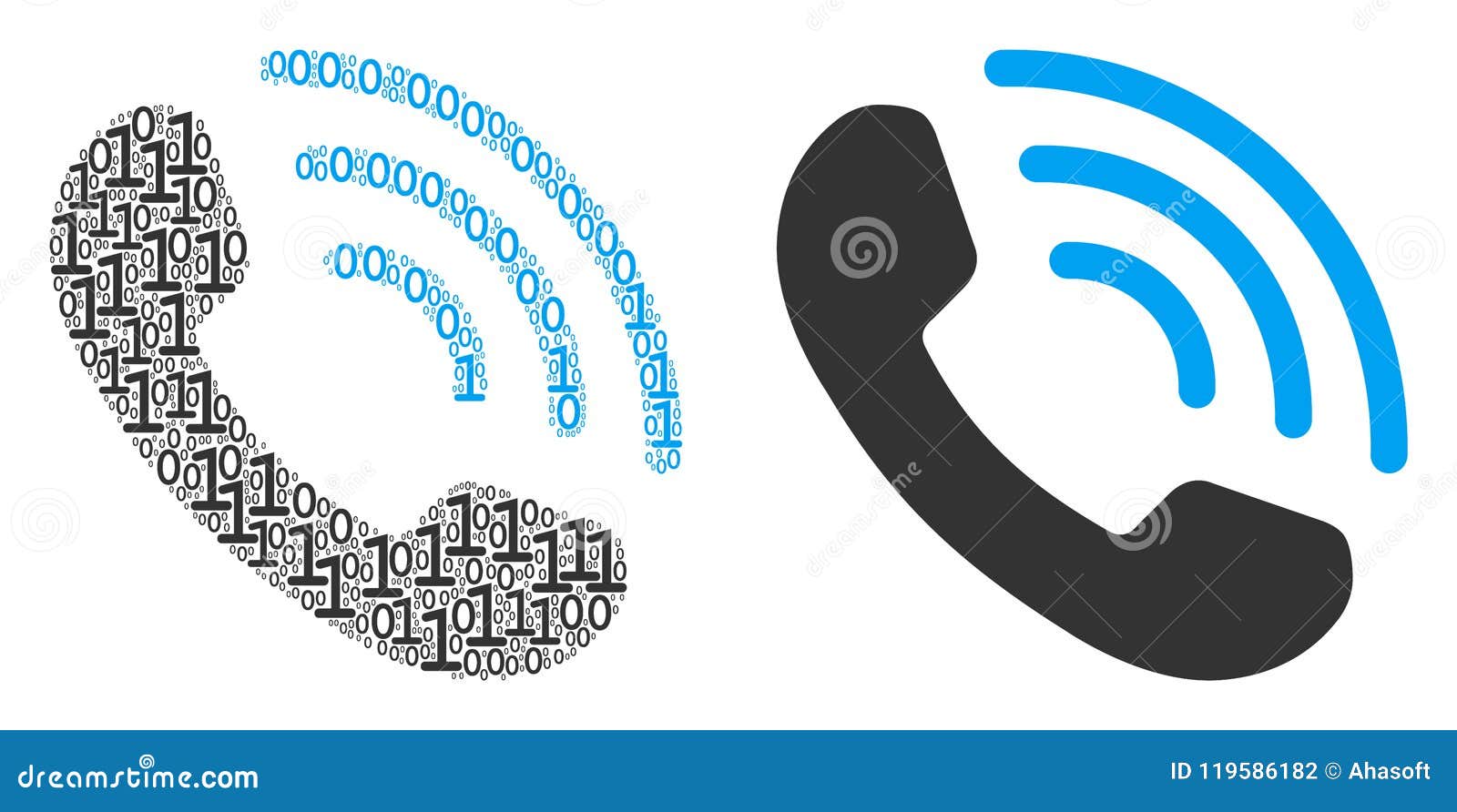 Call Ring Mosaic of Binary Digits Stock Vector - Illustration of phone ...