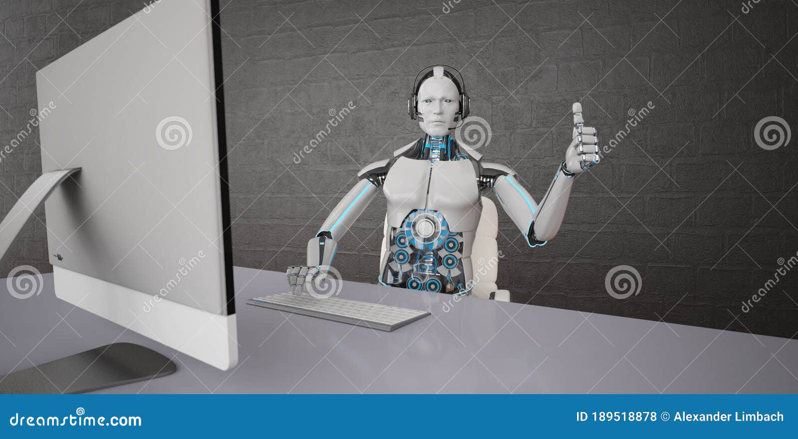 Call Robot Call Center Ok stock illustration. Illustration of chatbot ...