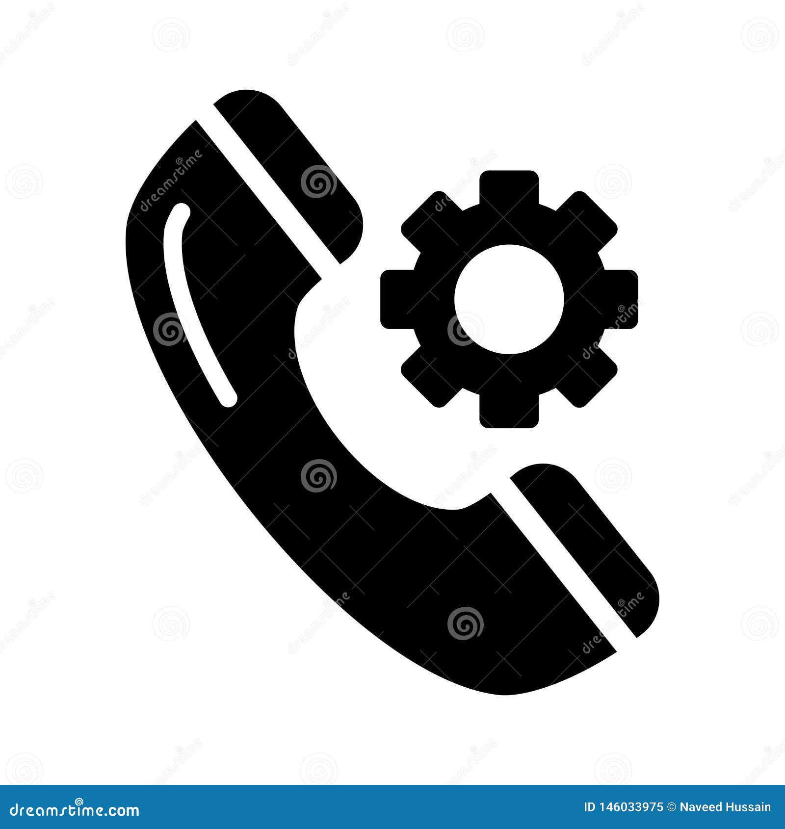 Call Setting Glyph Flat Vector Icon Stock Vector - Illustration of ...