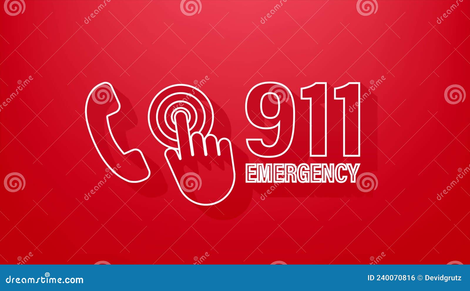 911 Call in Shadow Style. Call Icon . Hand Holding Smartphone. First ...