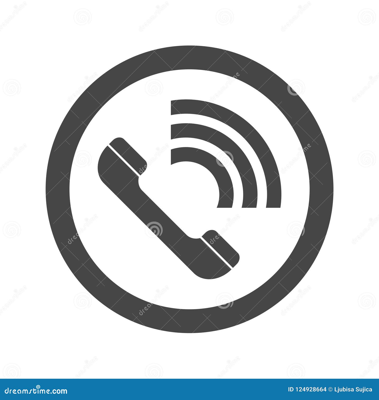 Call sign icon, Phone icon stock vector. Illustration of design - 124928664