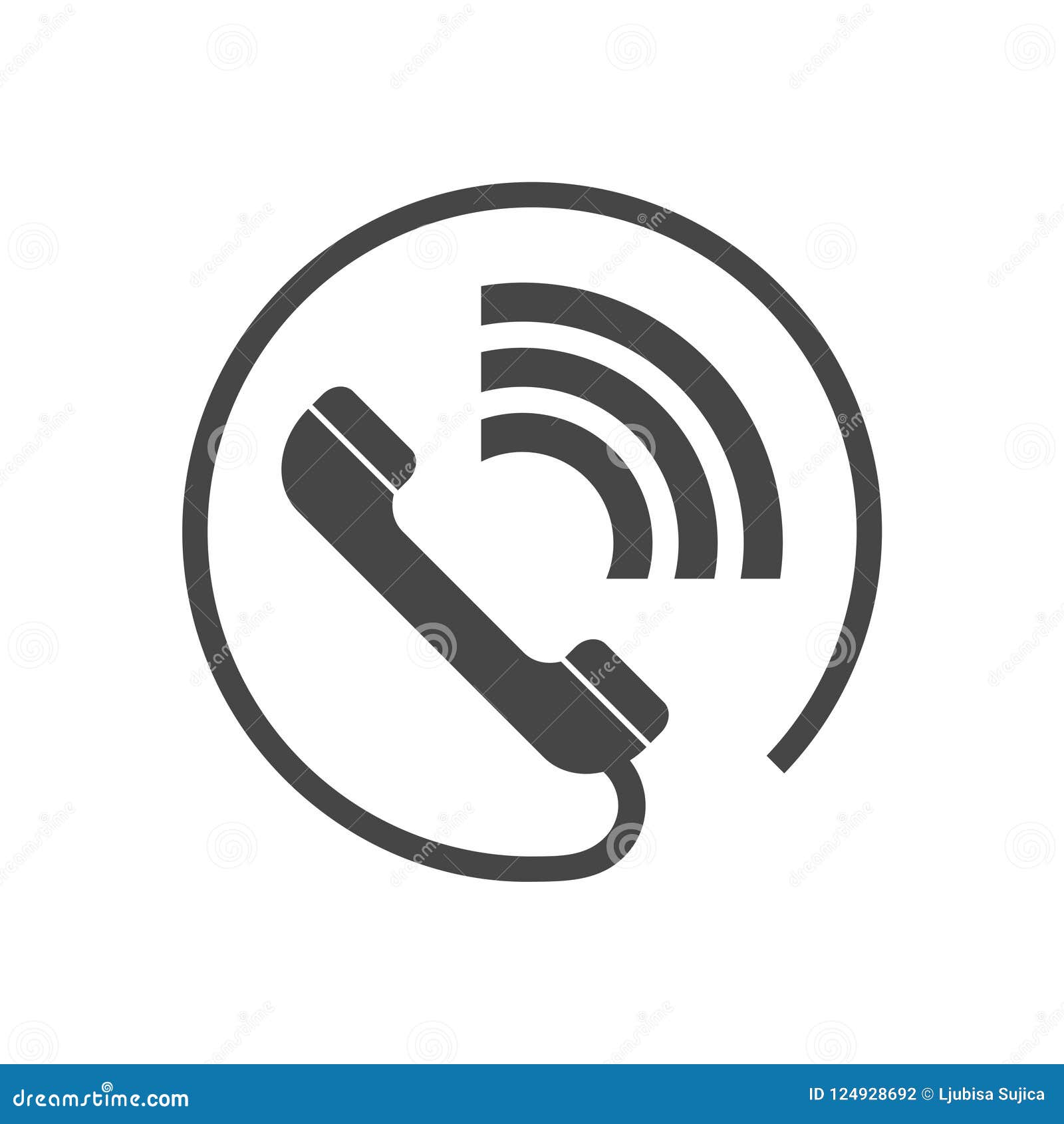Call sign icon, Phone icon stock vector. Illustration of contact ...