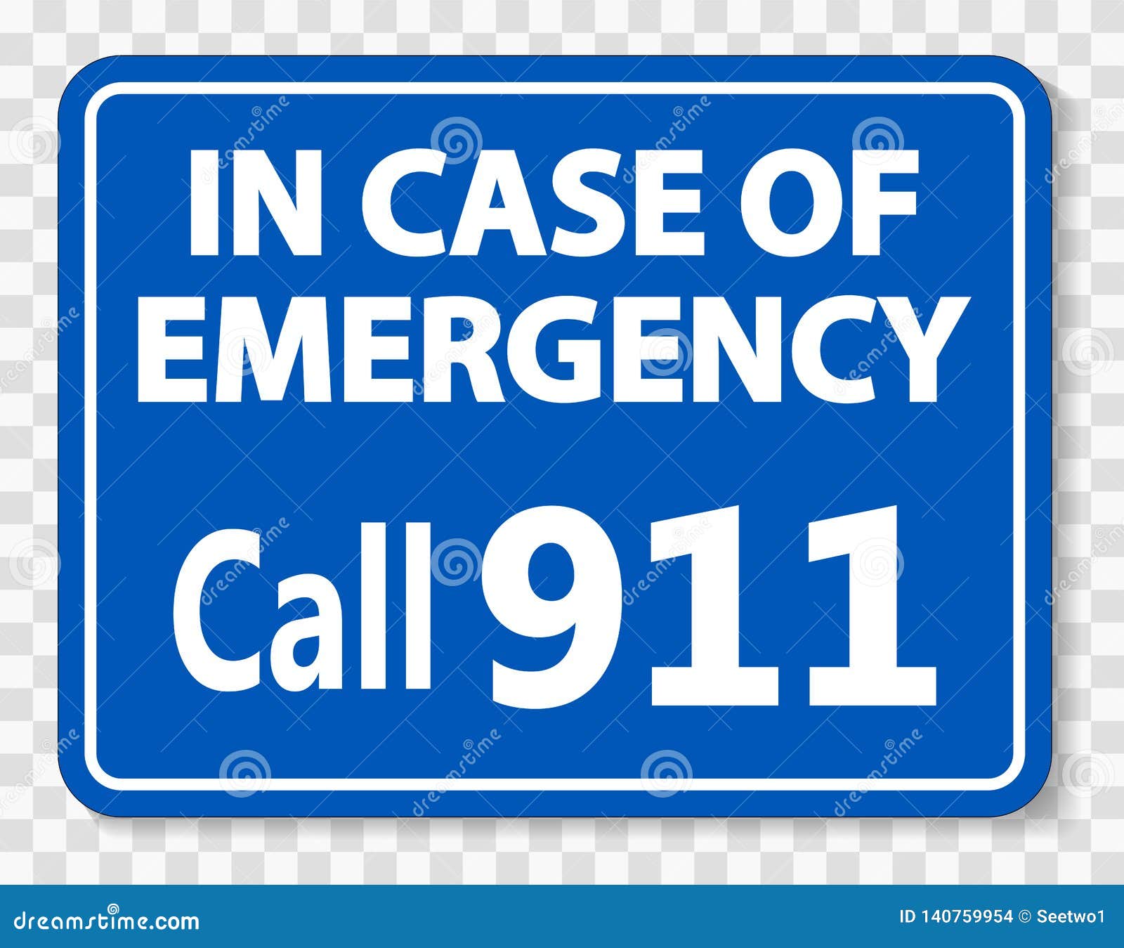 Symbol Call 911 Sign on Transparent Background Stock Vector ...