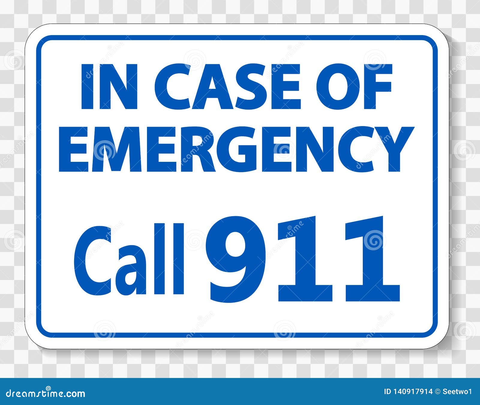Symbol Call 911 Sign on Transparent Background Stock Vector ...