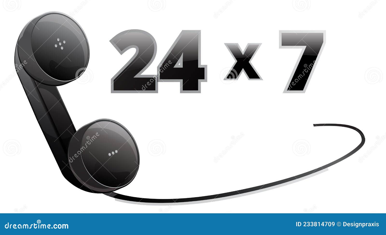 Call Support 24 X 7 - Illustration Stock Vector - Illustration of ...