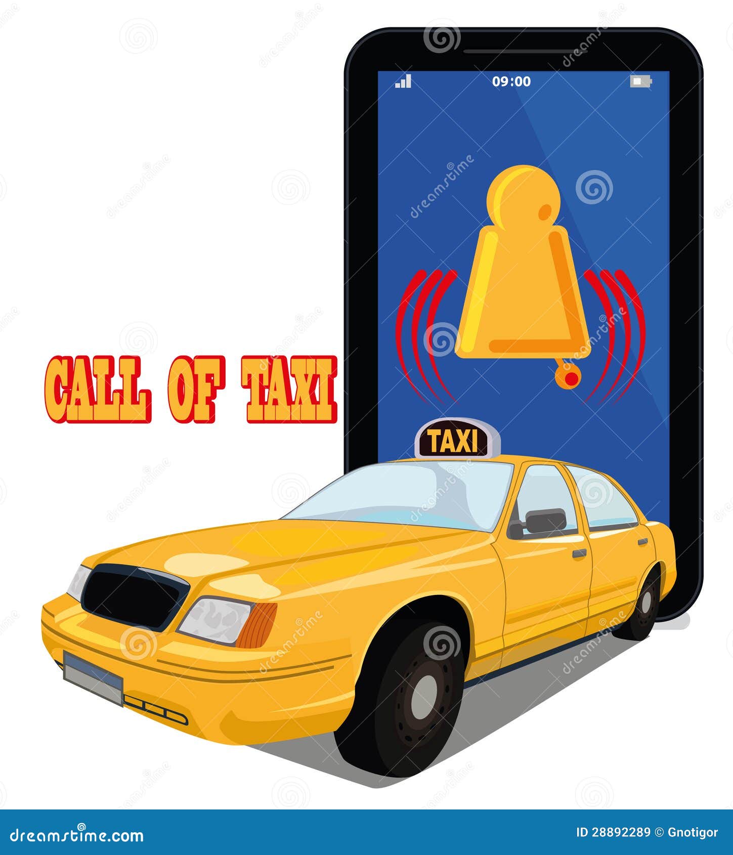 Call of taxi stock vector. Illustration of network, corporate - 28892289