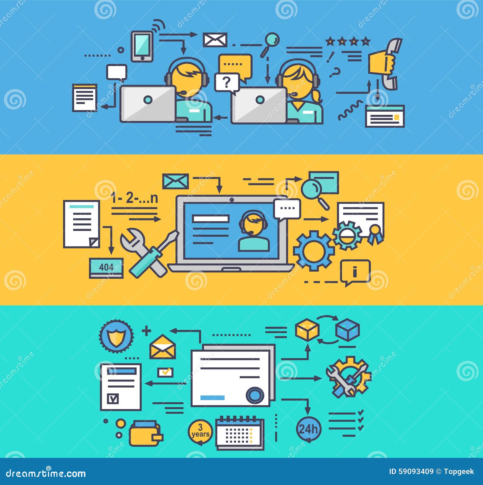 Call and Technical Support. Guarantee Maintenance Stock Vector ...
