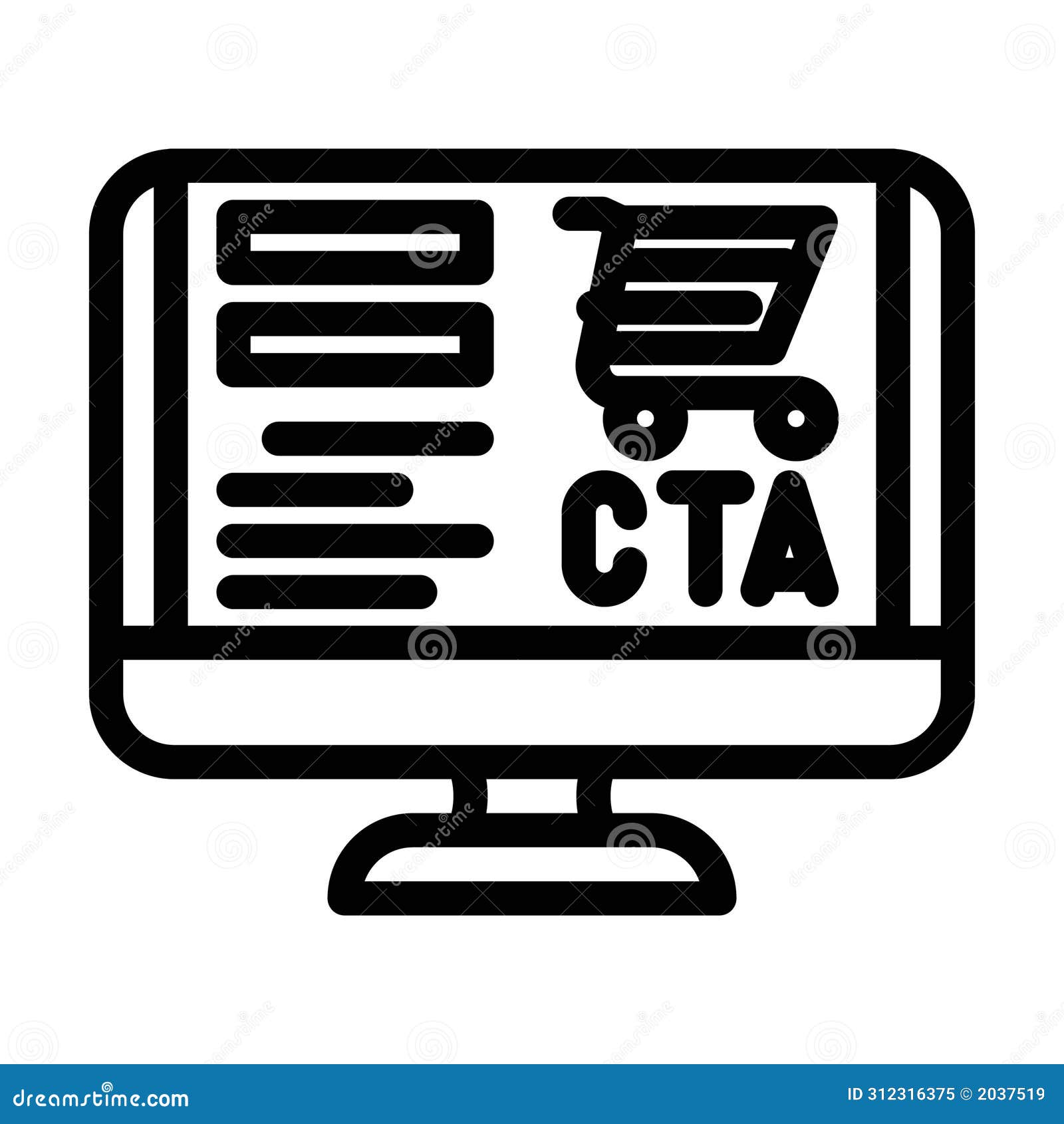Call To Action Cta Ux Ui Line Icon Vector Illustration Stock Vector Illustration Of