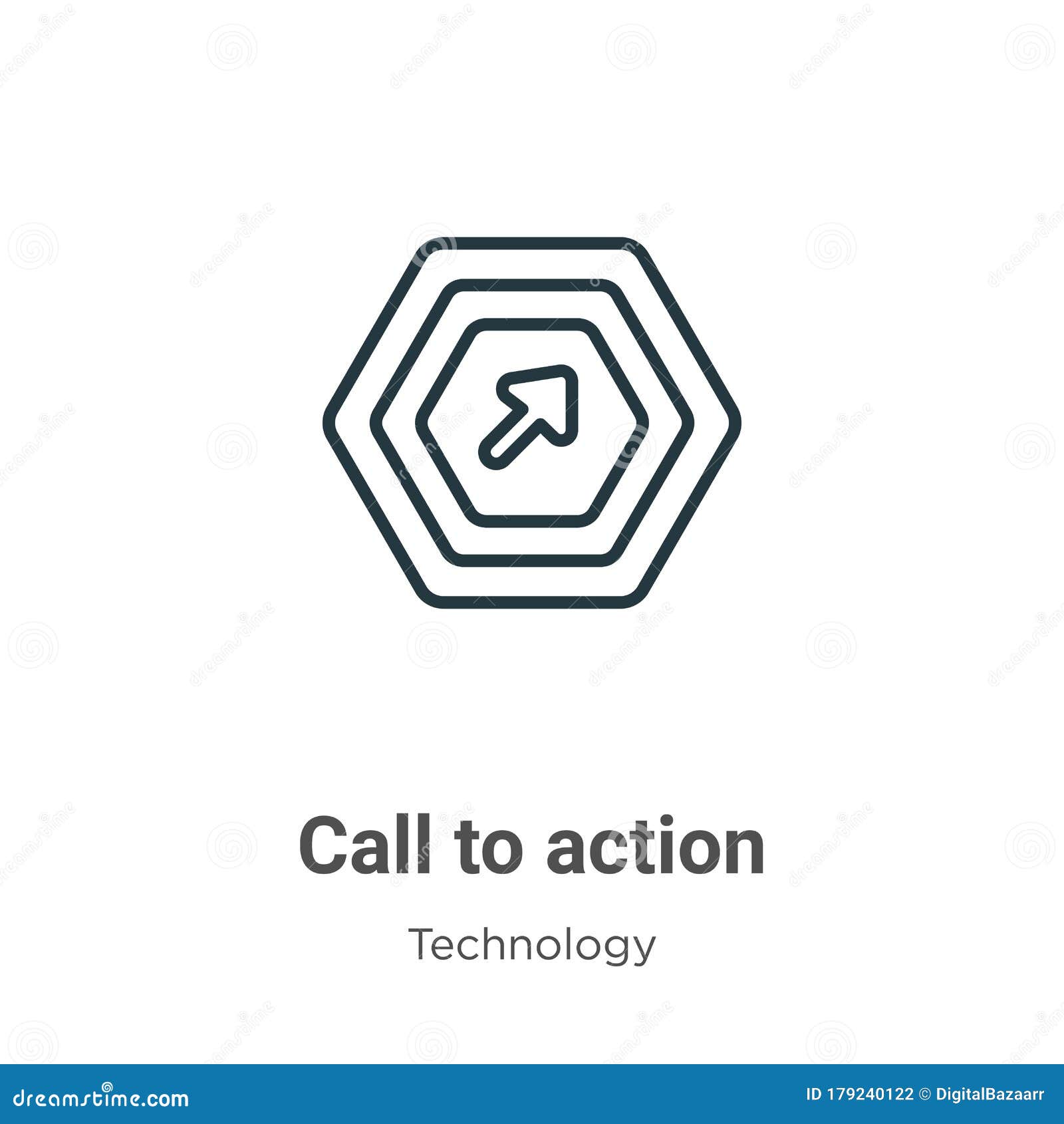 Call To Action Outline Vector Icon. Thin Line Black Call To Action Icon ...