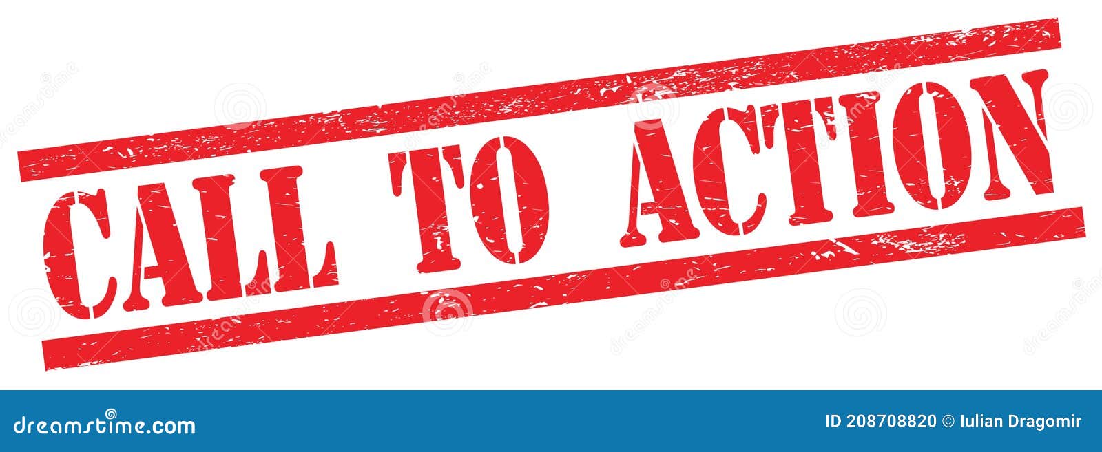 CALL TO ACTION Text on Red Grungy Rectangle Stamp Stock Illustration ...