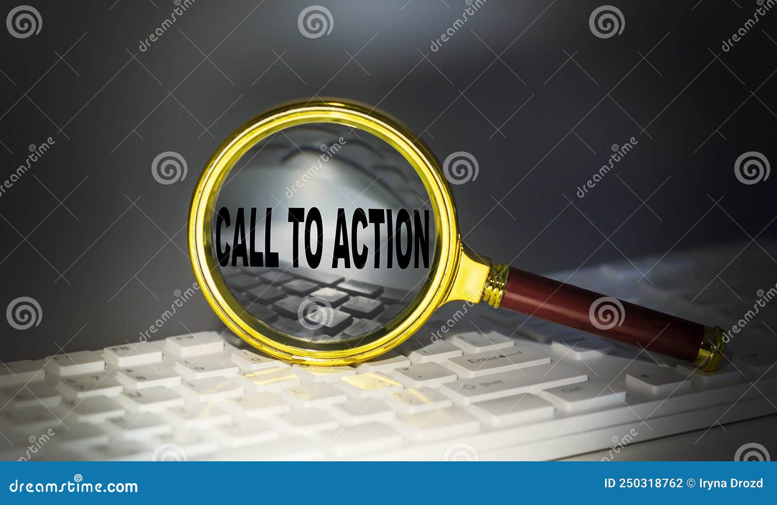 CALL TO ACTION Word Concept on a Magnifier on the Keyboard Stock Photo ...